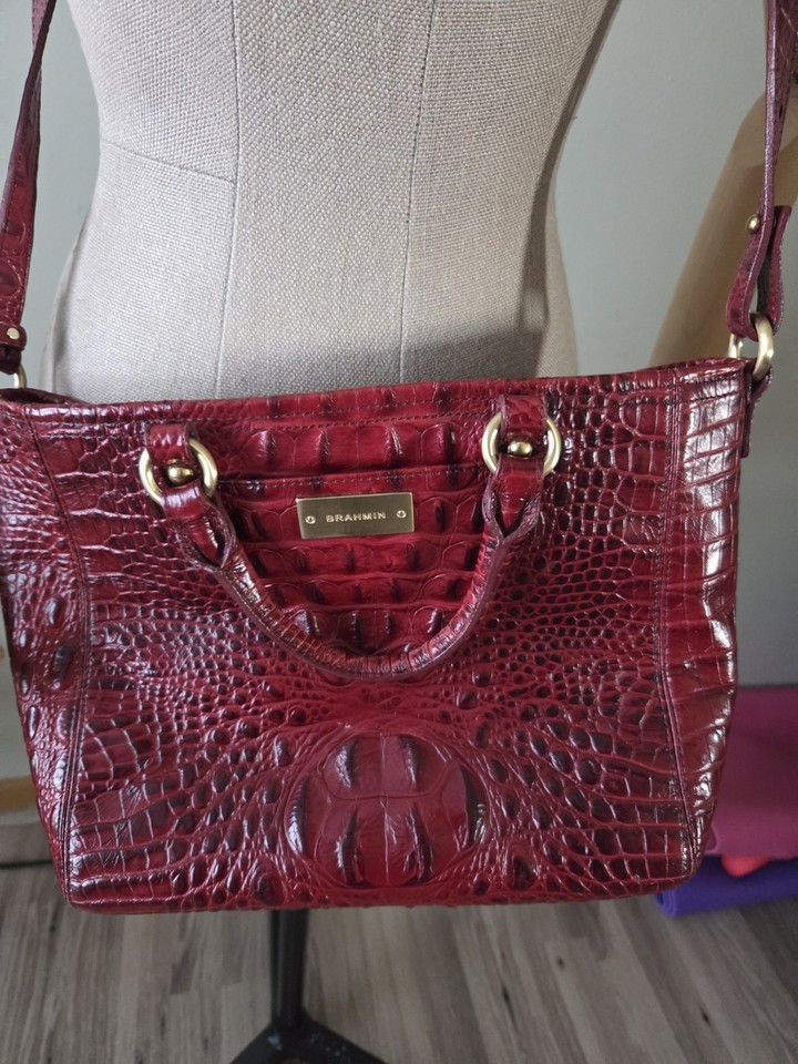 Brahmin Red Croc Satchel With Matching Wallet | eBay