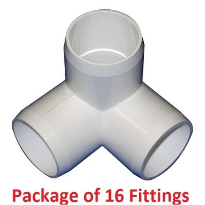 1-1/4" Furniture Grade 3-Way Corner Elbow PVC Fitting - 16 Pack | eBay
