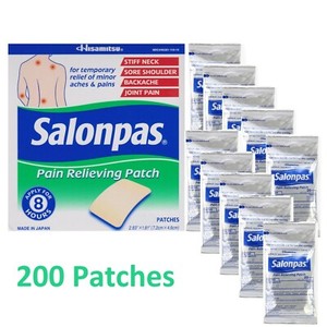 Salonpas by Hisamitsu 200 x Menthol Pain Relieving Patch 7.2x4.6cm Made ...