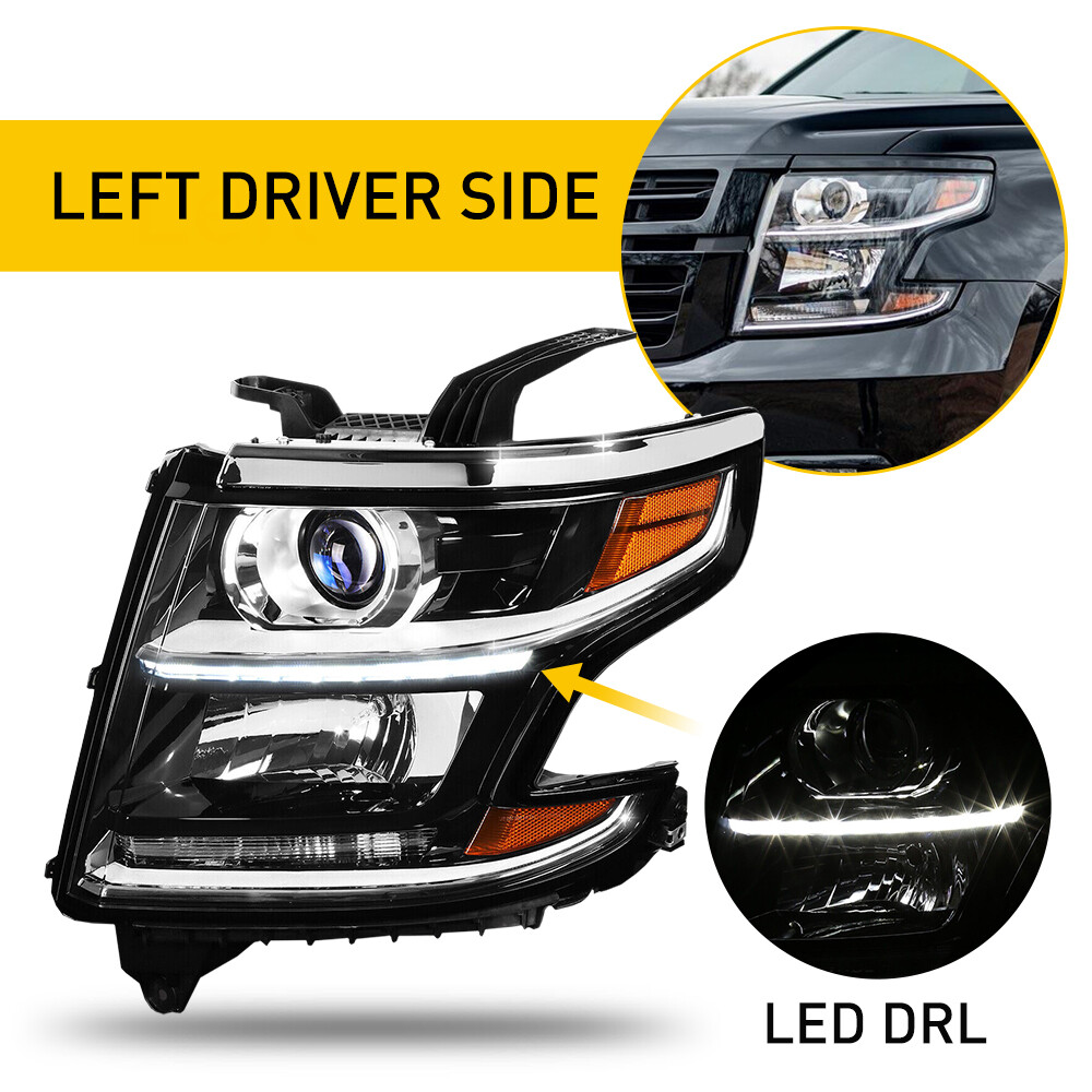 Driver Left Side Headlight Headlamp Black For Chevrolet Tahoe Suburban ...