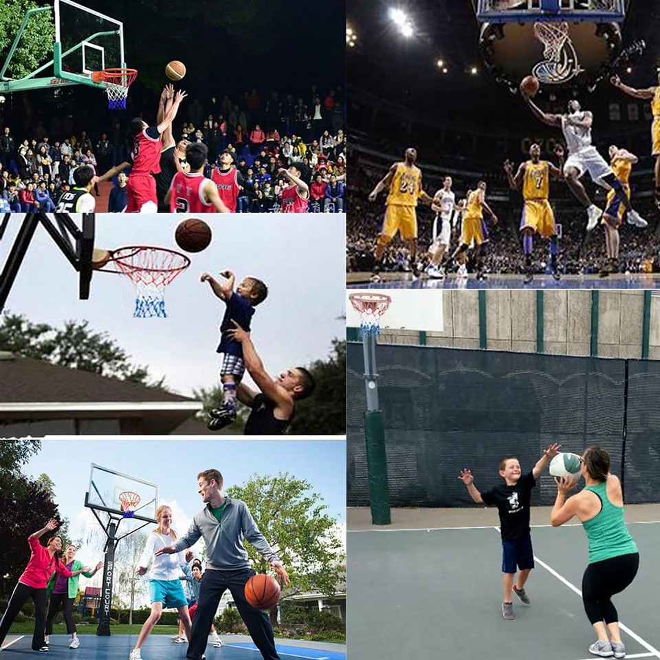 3PCS Standard Basketball Net Heavy Duty 12 Loops Shoot Rim Hoop ...