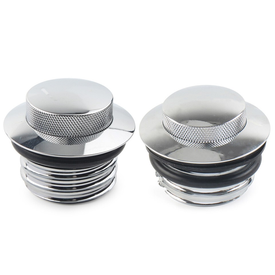 Thread Flush Pop Up Gas Cap Vented Fuel Tank Cover for Harley Chrome ...