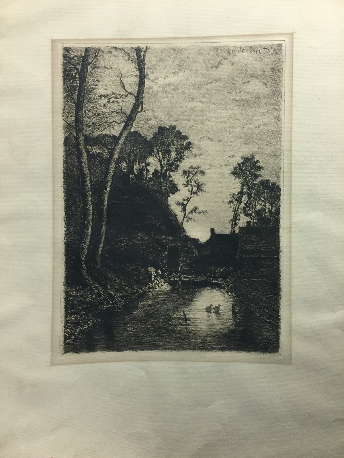 Emile BRETON (1831-1902) French Barbizon old master original etching | eBay