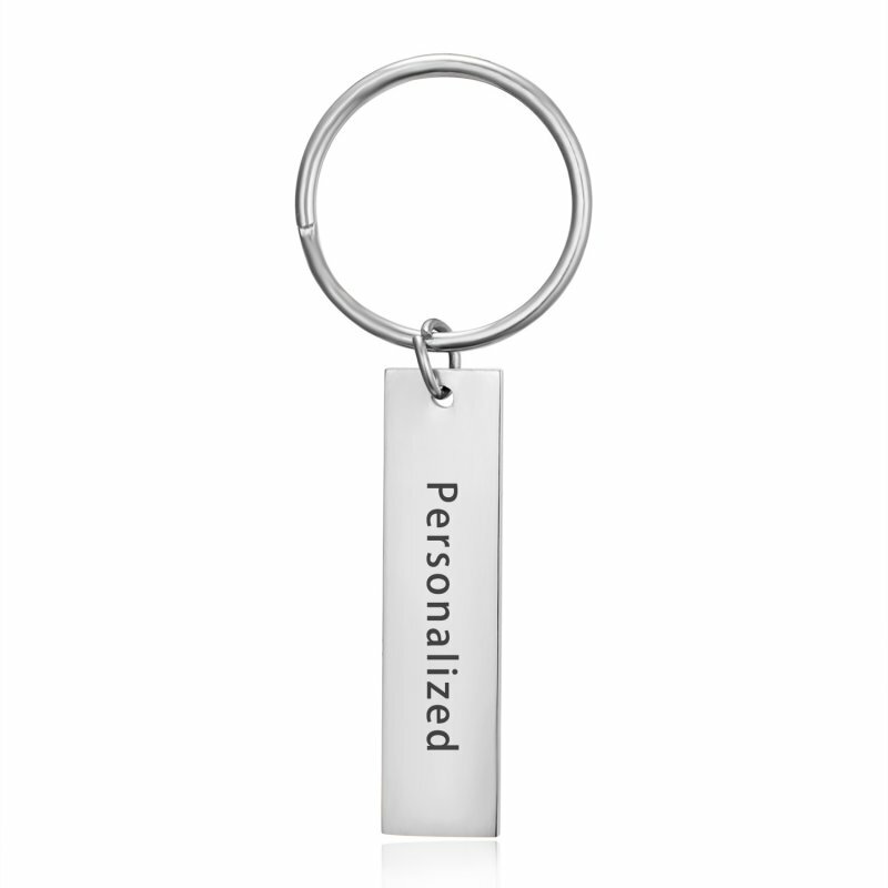 Free Engrave Stainless Steel Keychain Personalized Custom Engraved ...