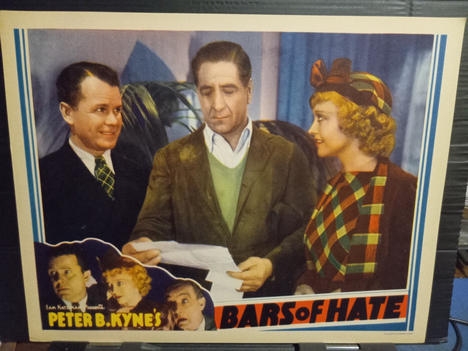 Lobby Card 1935 BARS OF HATE Sheila Terry Regis Toomey Snub Pollard P B ...