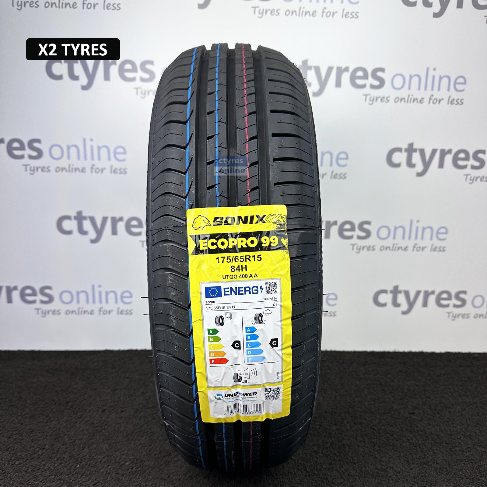 2 X New 175 65 15 SONIX ECOPRO 84H 175/65R15 1756515 *C WET GRIP* (2 ...