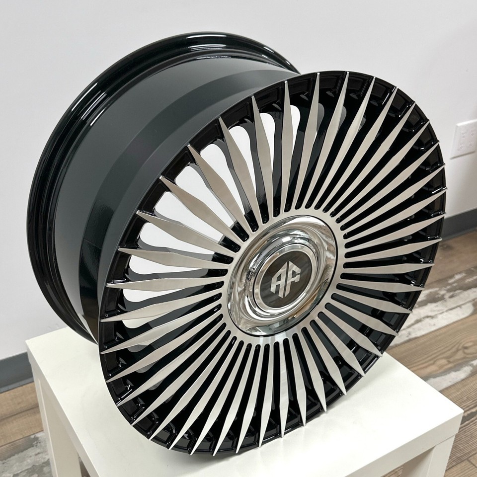 20x8.5" American Forged Wheels Rims Black Machined 5x112 w/Floating ...