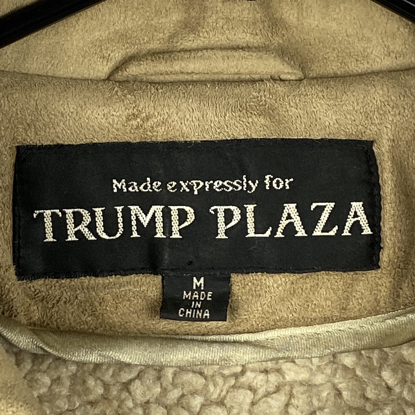 TRUMP PLAZA SUEDE LEATHER JACKET MENS MEDIUM TAN VINT… - Gem
