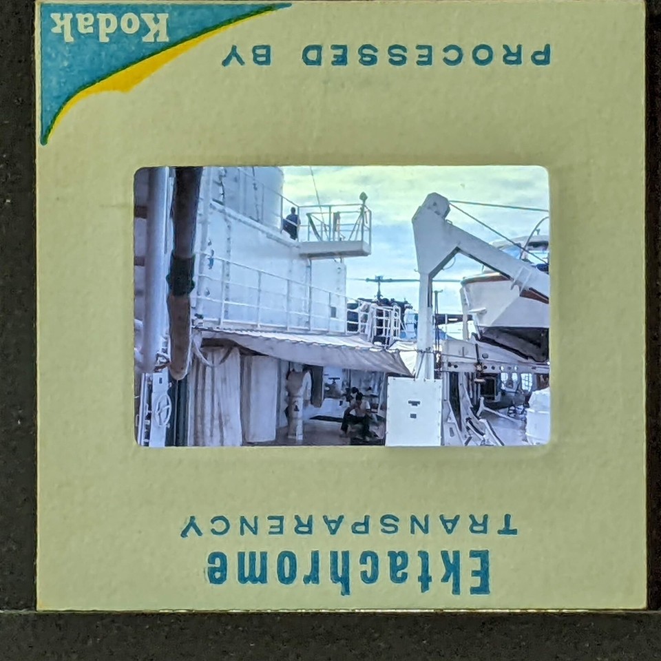 1966 USMC General Lew Walt aboard USS Repose Vietnam Ektachrome 35mm ...