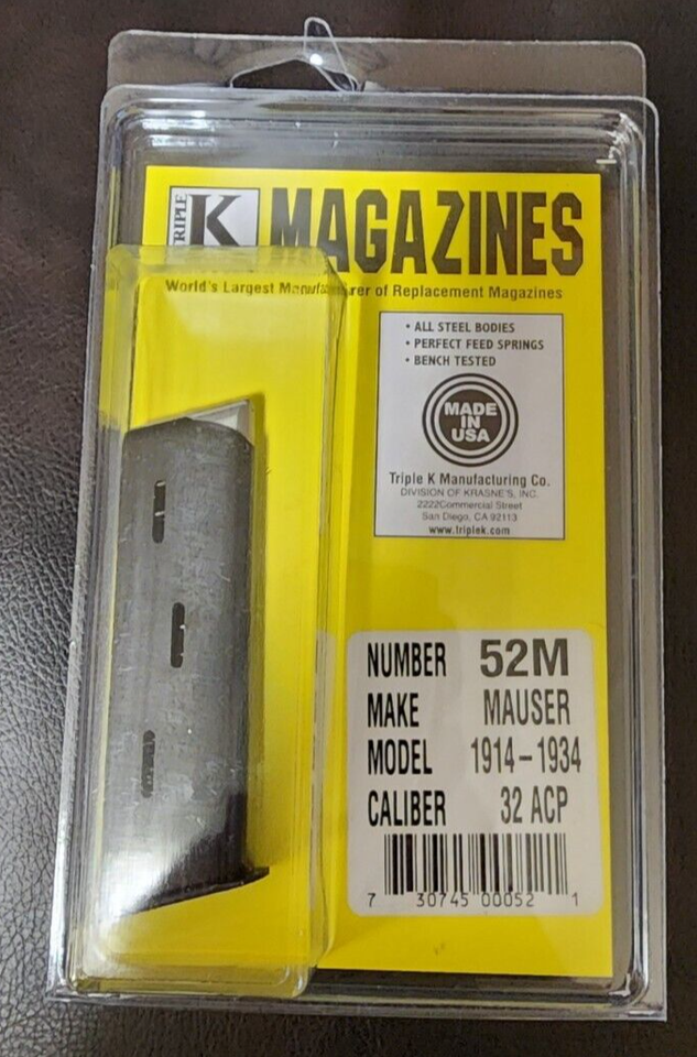 Mauser 1914 1916 1934 Pistol Magazine 7.65/.32 ACP Cal -7 Round Triple ...