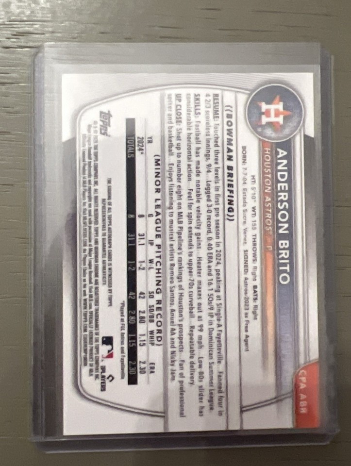 2025 Anderson Brito Bowman Chrome Baseball TRUE Orange Refractor Auto ...