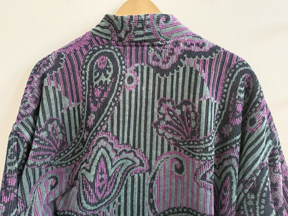 Vintage Stafford Bath Robe One Size Mens Paisley Thick Terry Cloth ...