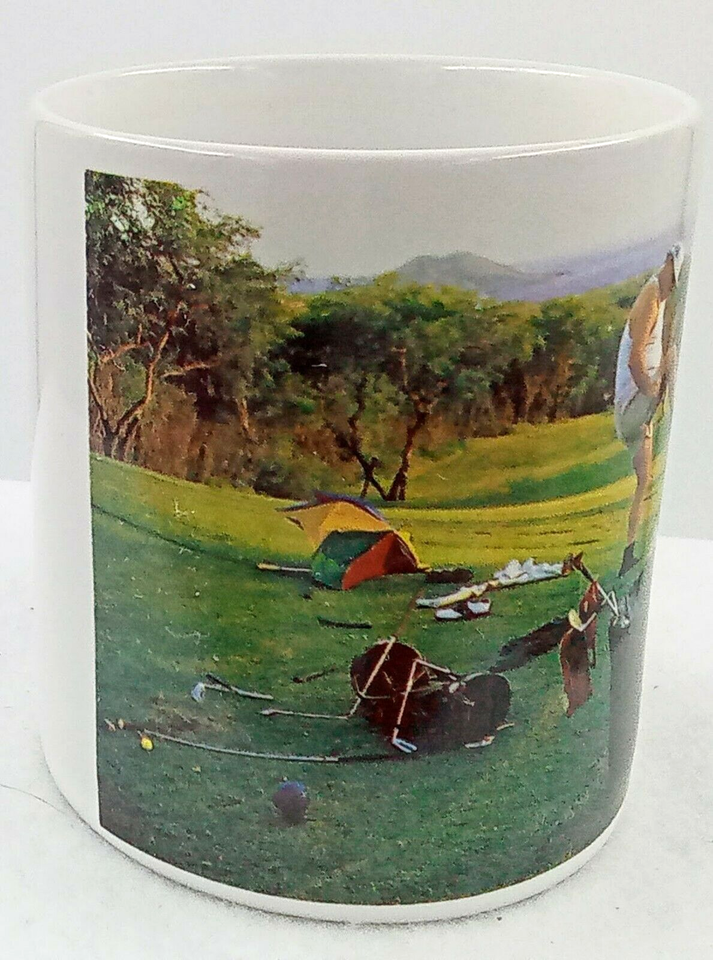 Humorous Side of Golf Mug Cup Coffee Ceramic Bent Club Thrown Bag Golf ...