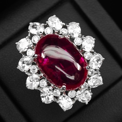 Gorgeous Pinkish Red Ruby Cabochon 27.40Ct 925 Sterling Silver Handmade ...