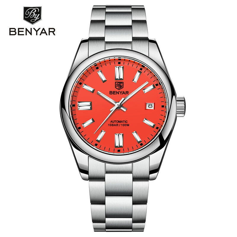 Benyar Automatic Mechanical Luxury Watch Stainless Steel Watches 100M ...