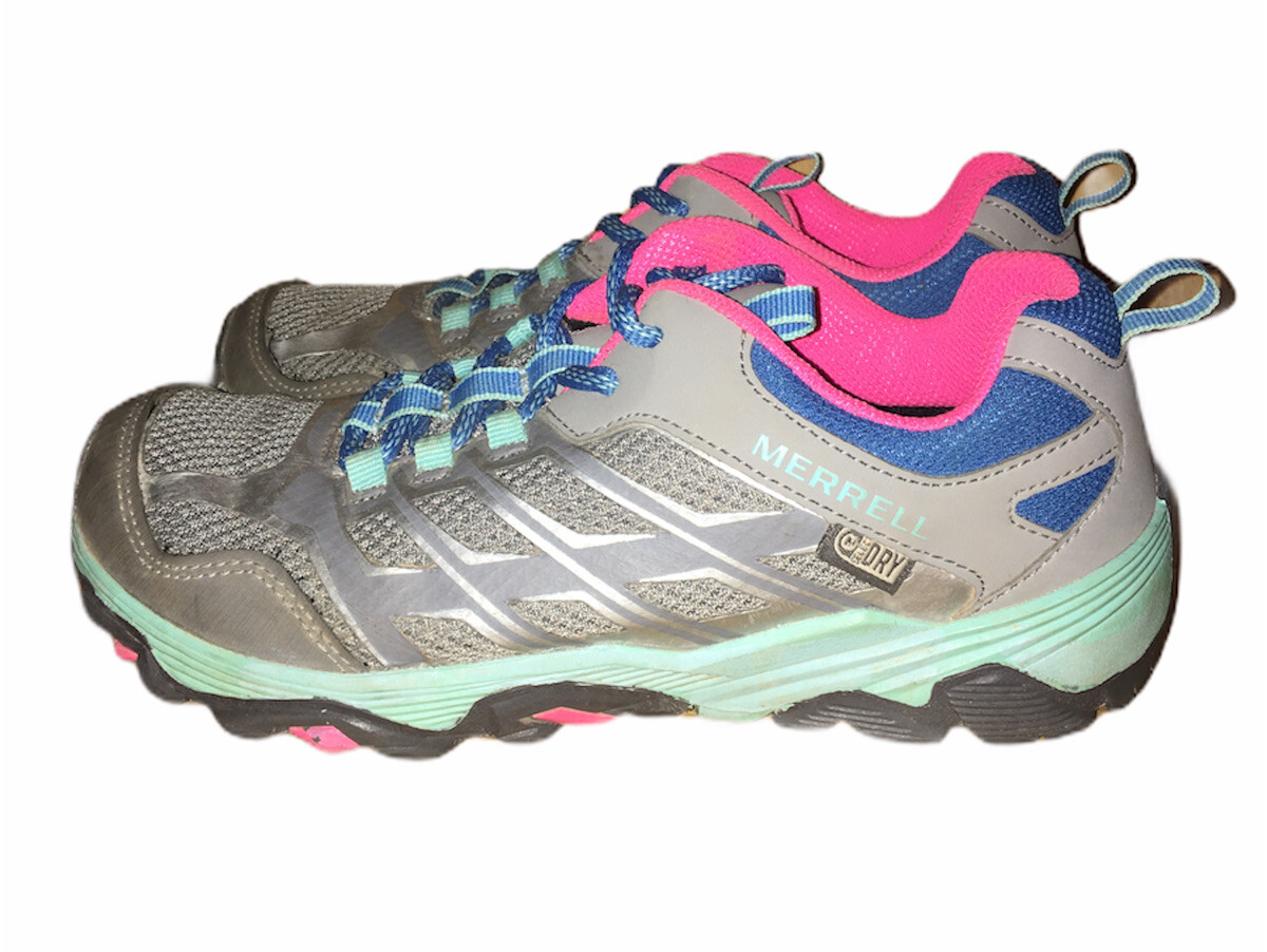 Merrell Select Dry Grip Athletic Hiking Gray Blue Pink Shoes Womens Sz ...