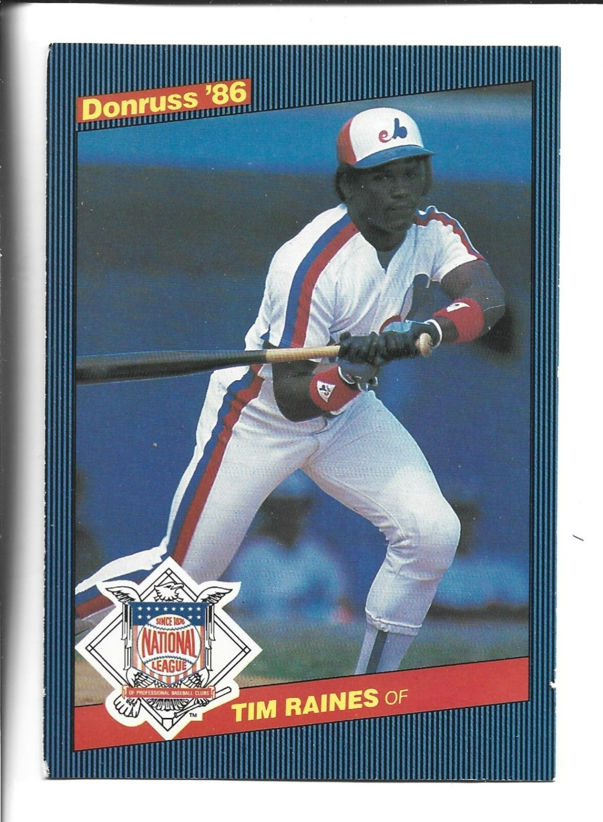1986 Donruss Action All-Stars #20 Tim Raines card, Montreal Expos HOF ...