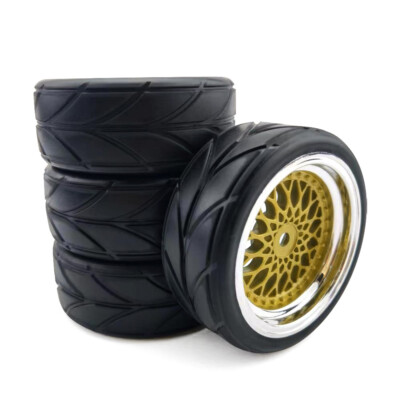 4PCS 1/10 Scale RC Drift Tires & Wheels Hex 12mm For HSP HPI Tamiya On ...