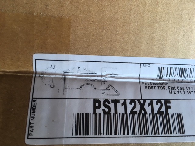 HH-033 Fypon Polyurethane PST12X12F 11 7/16"W x 1 5/16"H Flat Post Top ...