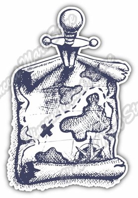 Pirate Treasure Map Jolly Roger Car Bumper Window Vinyl Sticker Decal 4 ...