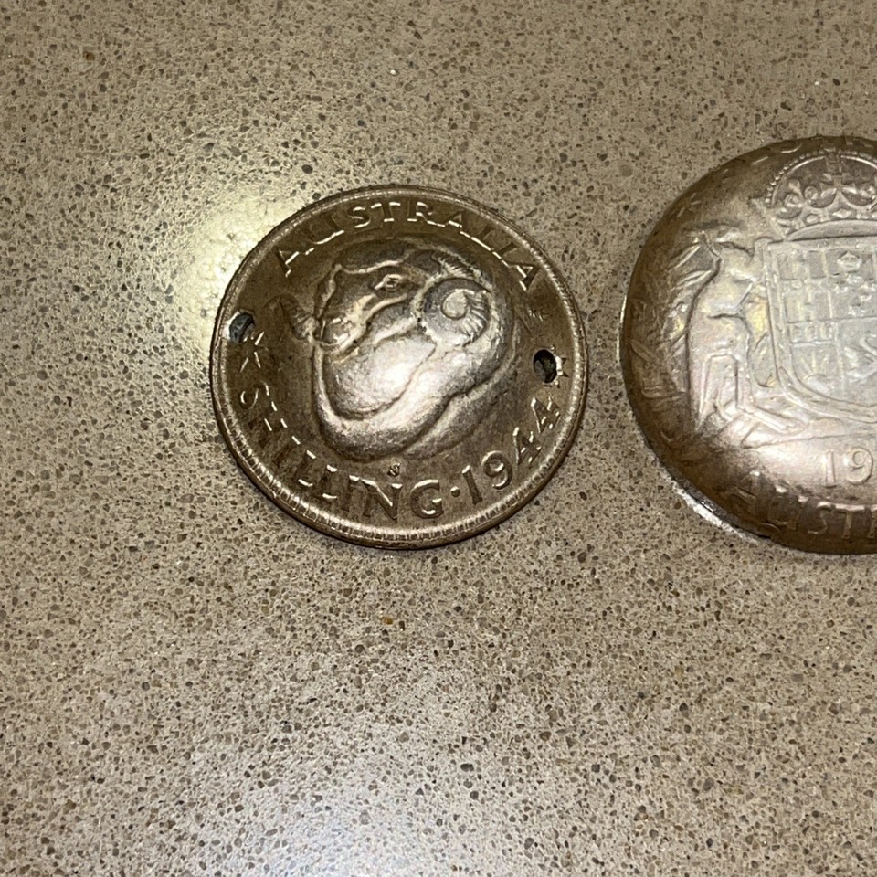 Lot4 1943-44 Australian Florin Shilling Coin King George VI Coin .925 ...