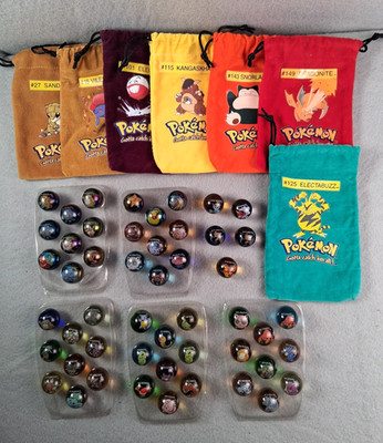 Vintage Toybiz Pokemon 50 Marbles 7 Pouches - Includes Holos & Star ...