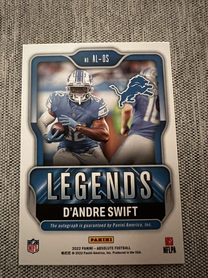 2022 Panini Absolute Absolute Legends Signatures D'Andre Swift Auto /75 BEARS | eBay