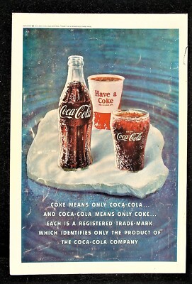 1960 Coca-Cola Bottle Glass Red White Cup Floating Ice Block Photo ...