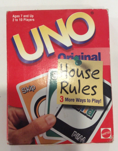 1998 Matell UNO Original House Rules Family Card Game 78206010017| eBay
