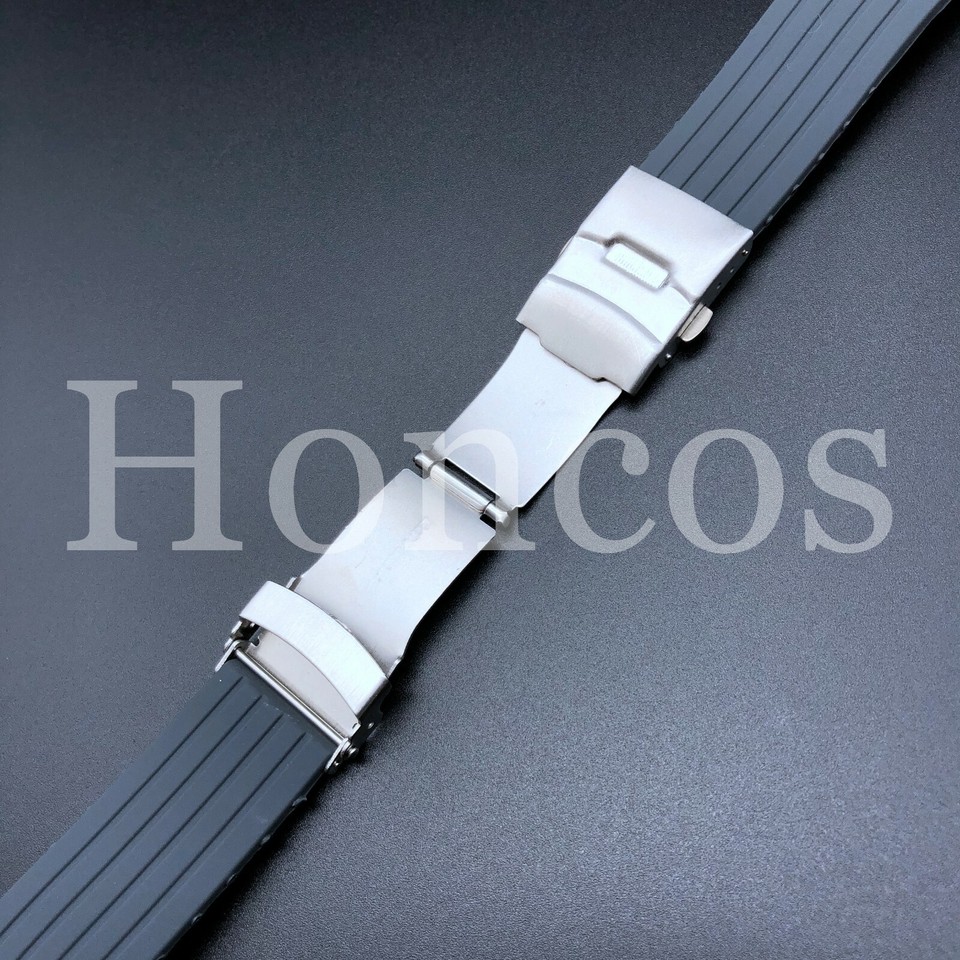 18-24 MM Color Silicone Rubber Watch Band Strap Deployment Clasp Fits ...