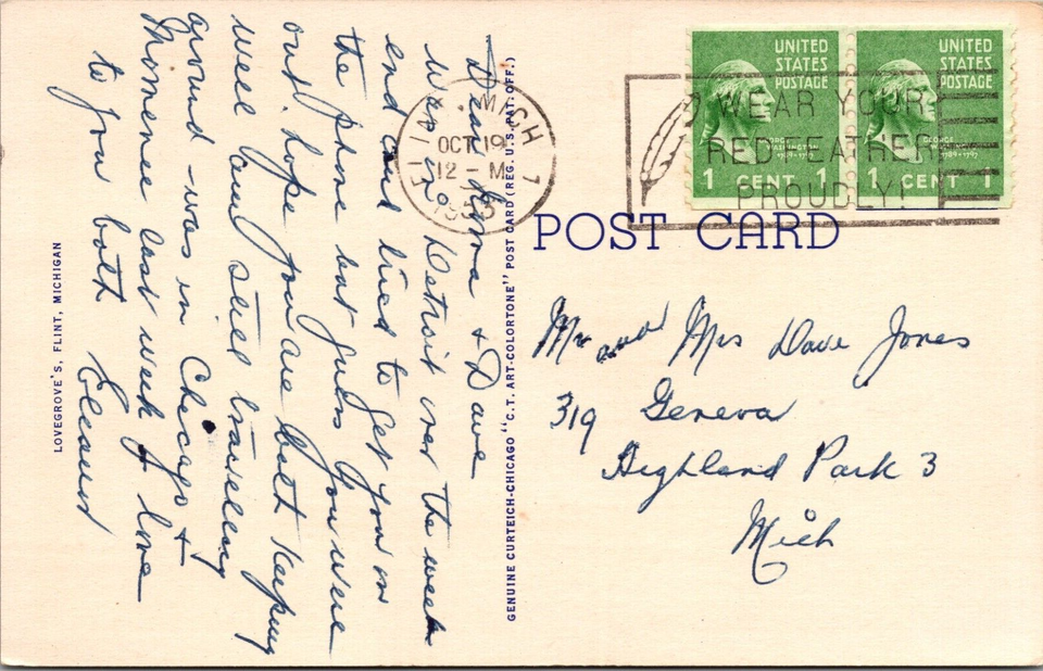 Flint Michigan MI Mott Foundation Building Linen Vintage Postcard L56 ...