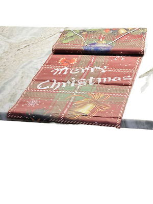 Used Christmas Merry Christmas Fabric Banner 12x66Inches | eBay
