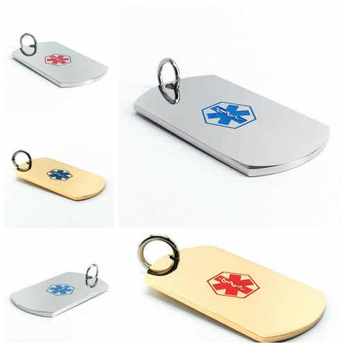 Surgical Stainless Steel Medical Alert ID Dog Tag Necklace | eBay