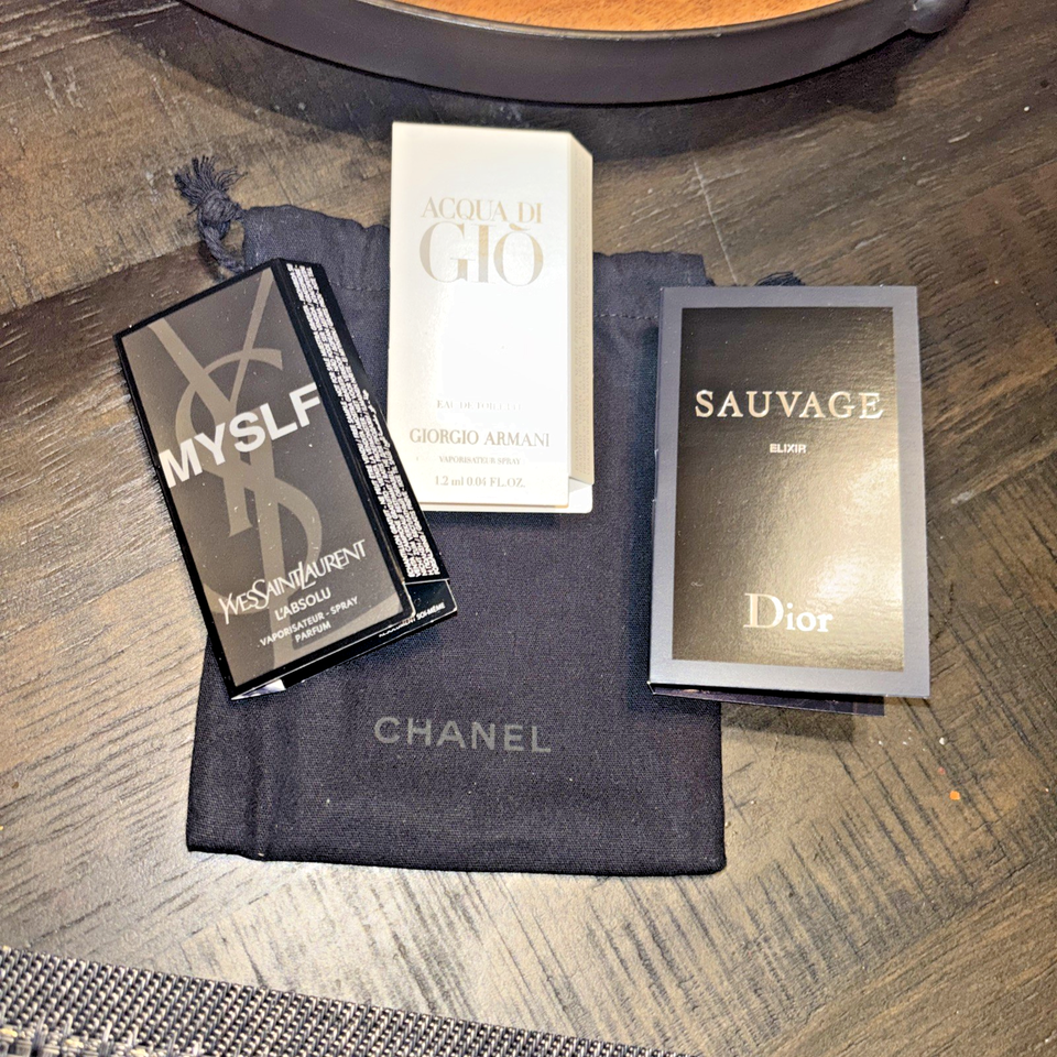 Dior SAUVAGE Parfum ELIXIR YSL myself VIP Bag Holiday gift set Travel ...