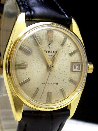 Rado President's Watch Manual Date Round 36mm Black Leather Band Men ...