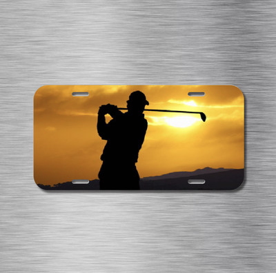 Golf Vehicle License Plate Front Auto Tag Plate Golfer Golf club Course ...