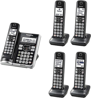 Panasonic Digital Cordless Phone with Answering System 5 Handsets ...