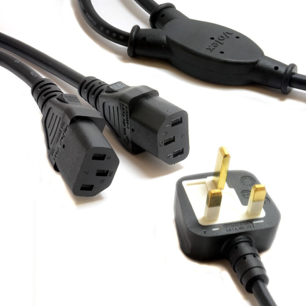 Kenable 000157 Power Cord to Dual Kettle Lead Splitter Cable - Black ...