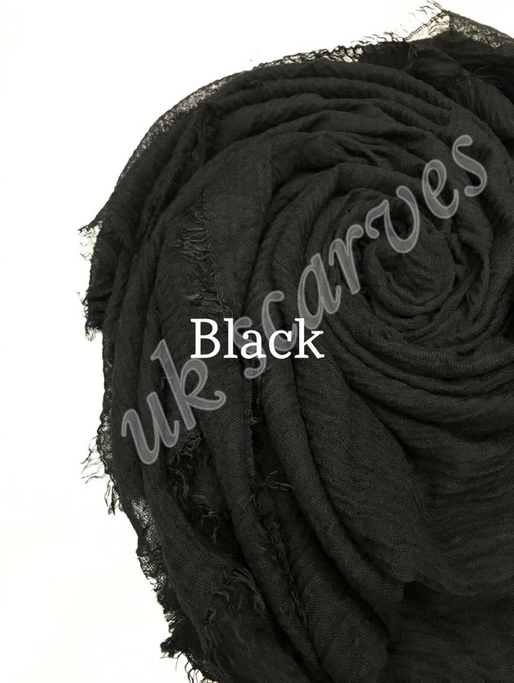 New Style Crinkle Scarf Hijab Plain Maxi Headscarf Crimp Scarves Shawl ...