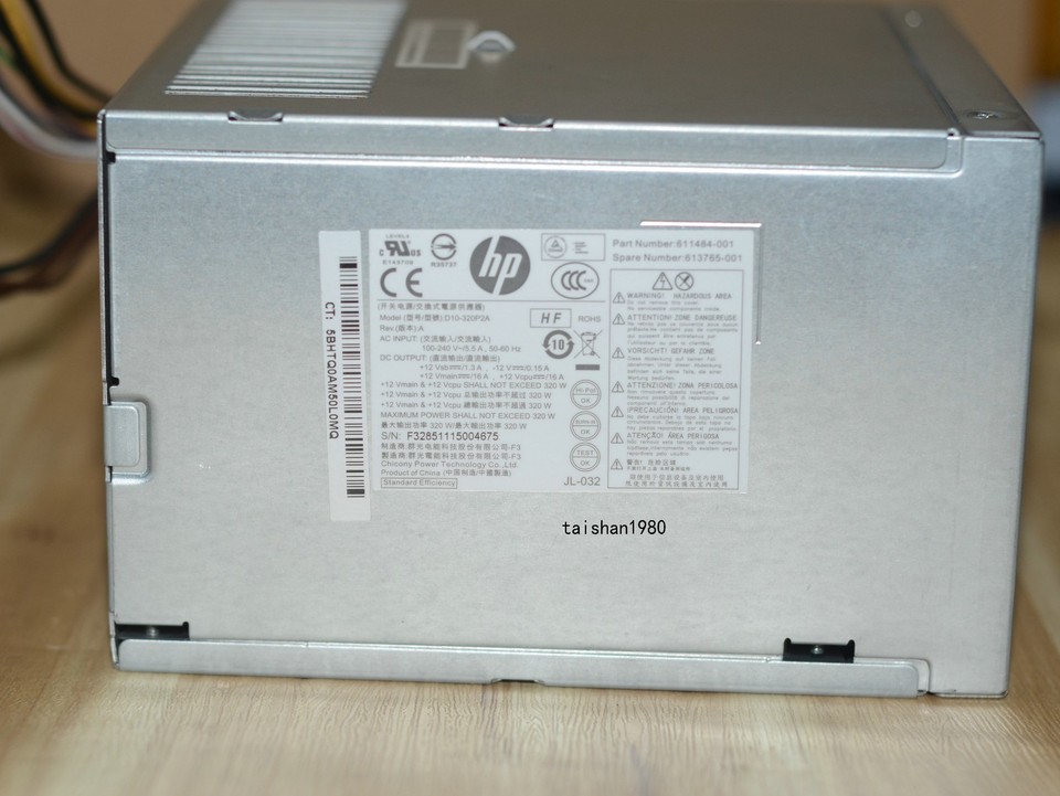 HP PRO ELITE 6000 8000 320W 611484-001 613765-001 Power Supply FAST ...