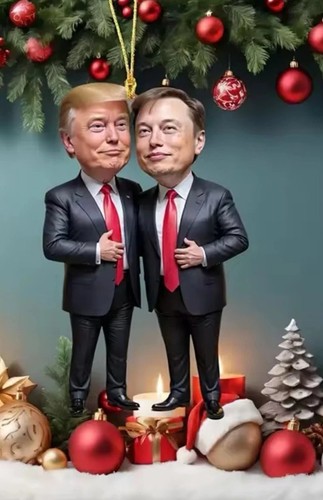 🪙2.5” Christmas MAGA DOGE DONALD Trump ELON Musk 2024 Ornament 2D ...