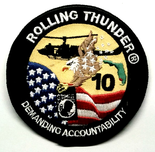 Rolling Thunder Florida Chapter 10 POW & MIA Embroidered 3.25"w ...