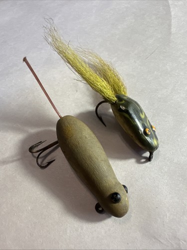 Vintage Hard To Find Fly Fishing Mouse & Frog - Wooden | eBay UK