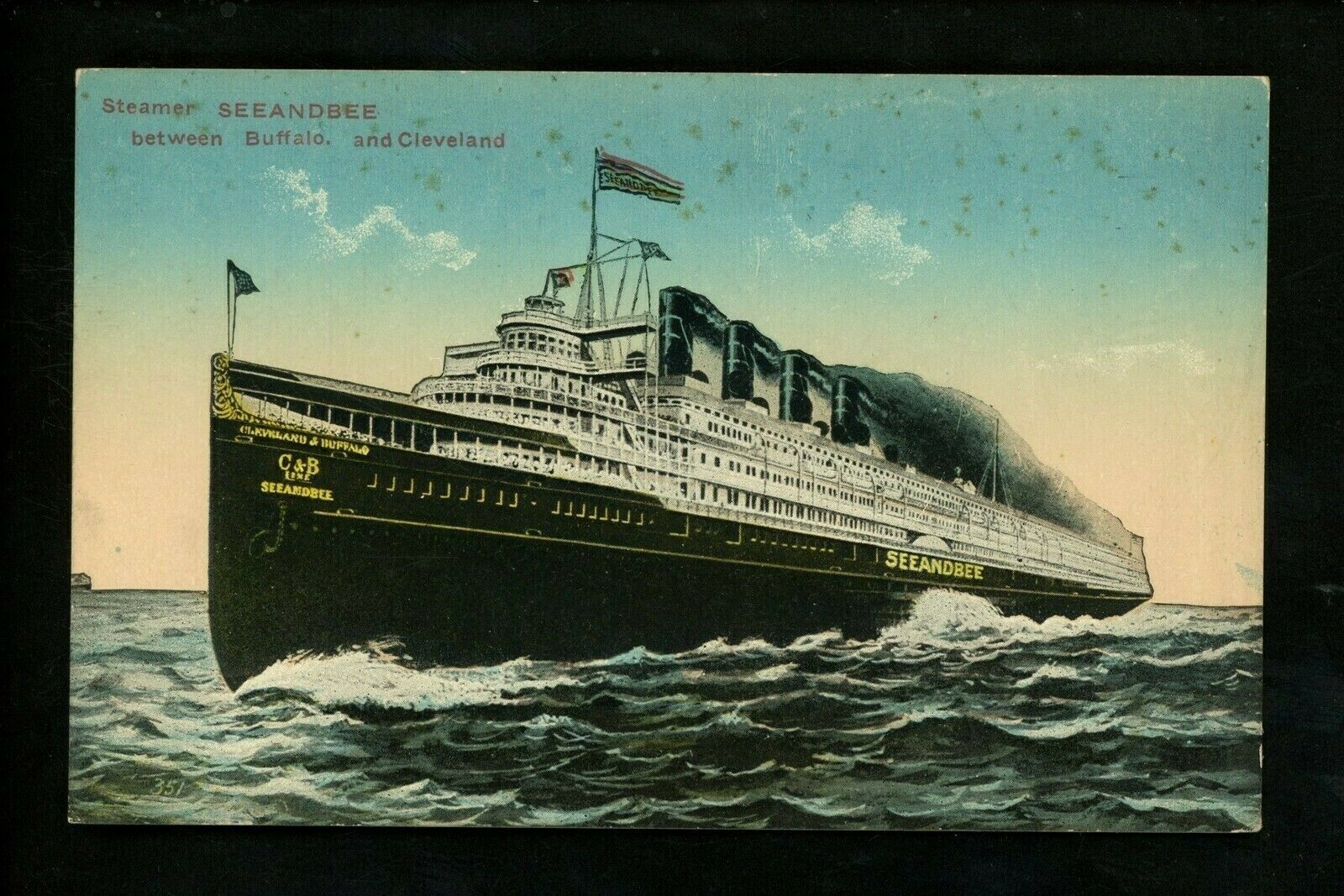 Ship postcard Excursion Seeandbee Great Ship of C & B Line Cleveland ...