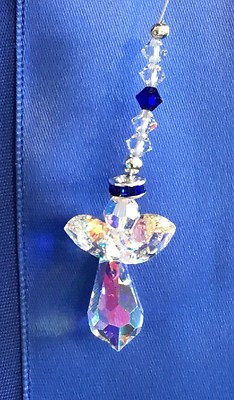 Thin Blue Line Angel. Swarovski Crystal Handmade Angel Ornament clear ...