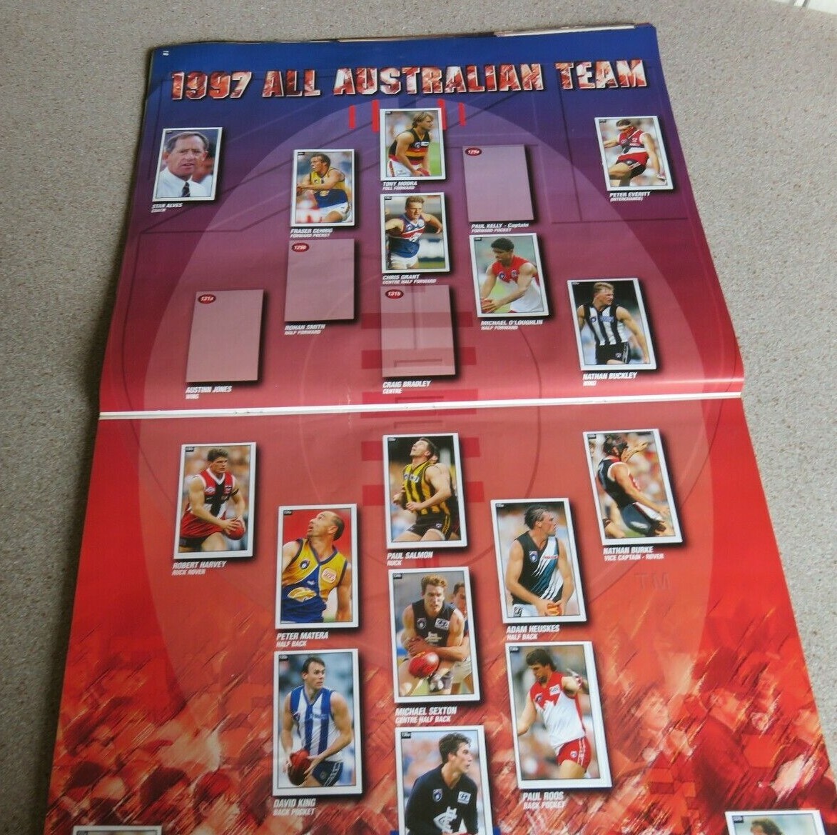 1998 Select AFL Official Football Sticker Album - 217/252 Stickers ...