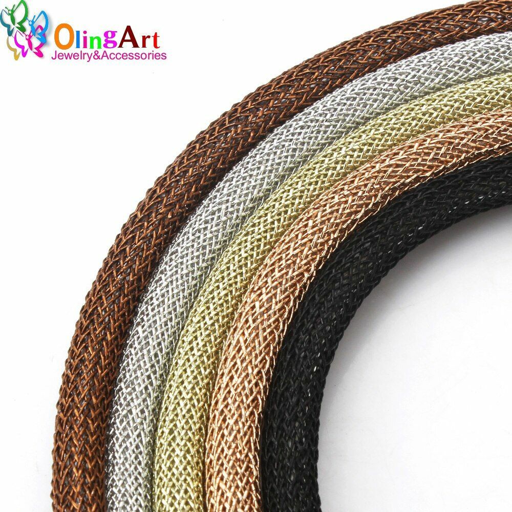1m/lot 6.0mm Wire Plastic Hollow Tube Mesh Metal Colorful Diy Bracelets ...