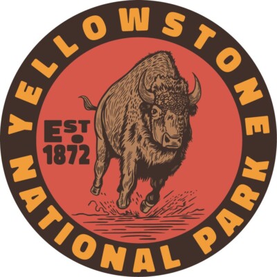 Yellowstone National Park Est 1872 Buffalo Waterproof UV Vinyl STICKER ...
