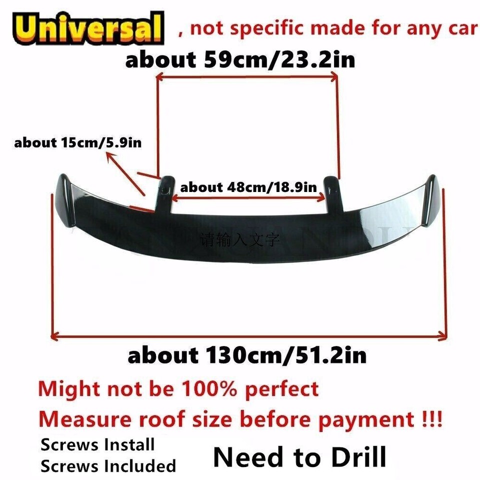 For 2008-10 Dodge Grand Caravan Gloss GT-Style Rear Roof Spoiler Wing ...