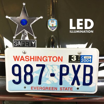 Blue Dot Vintage Style Safety Star Lighted License Plate Topper Bomber ...